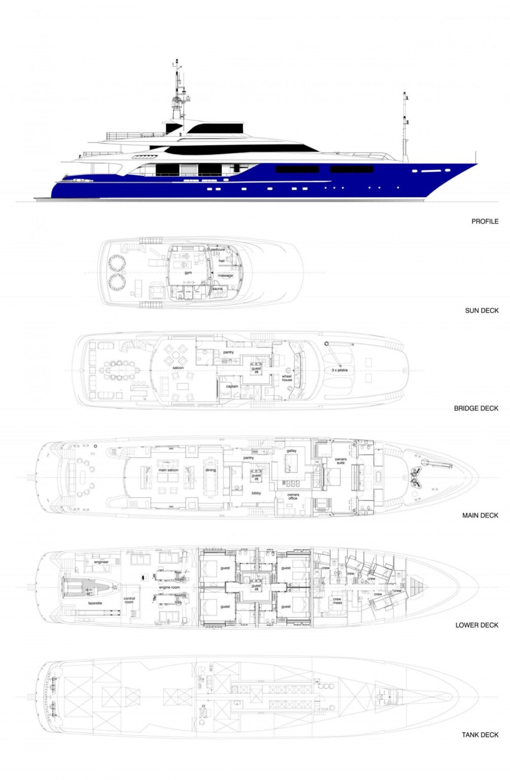 BURKUT Yacht Layout | TWW Yachts