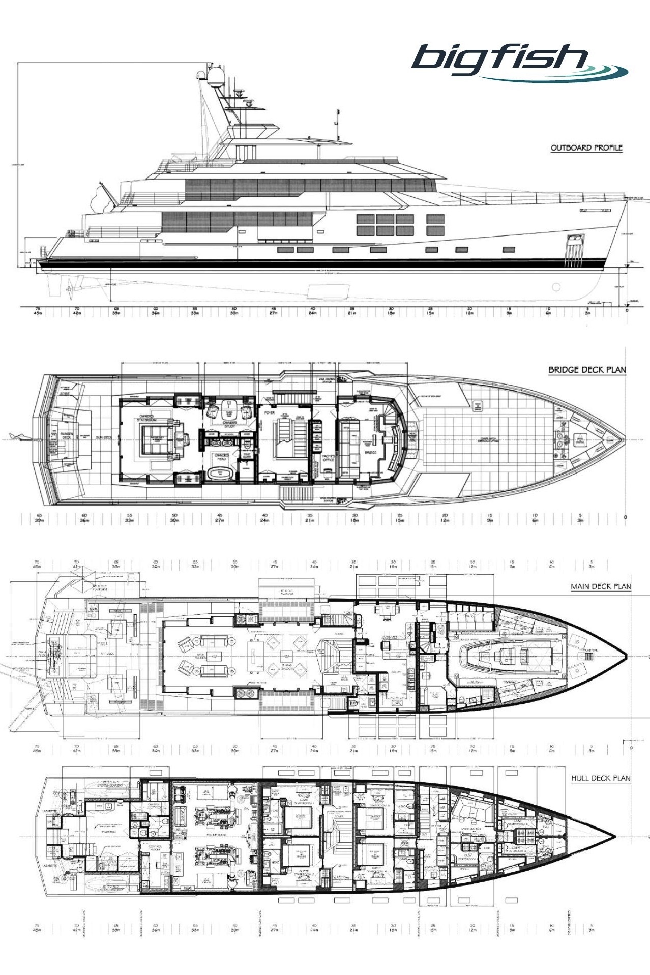 BIG FISH Yacht Layout | TWW Yachts