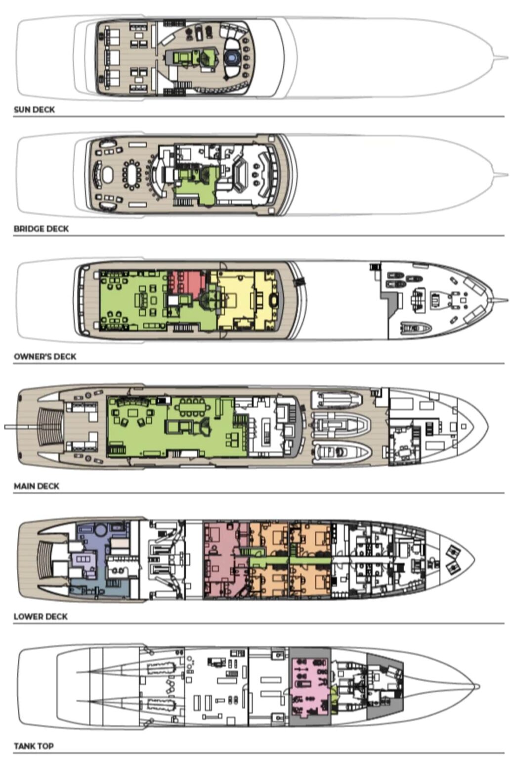 FORCE BLUE Yacht Layout | TWW Yachts
