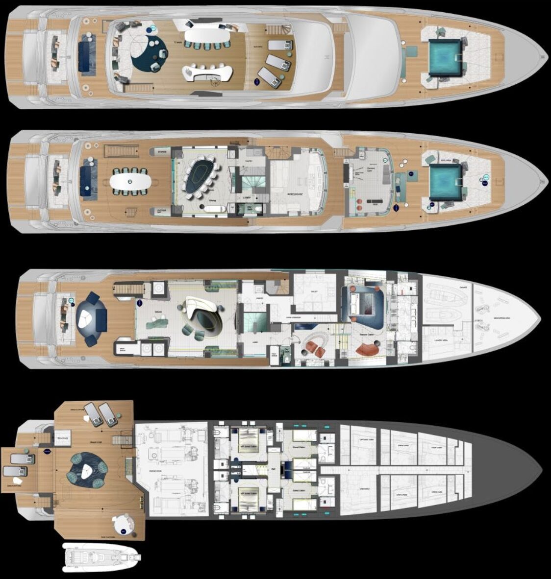 PANDION PEARL Yacht Layout | TWW Yachts